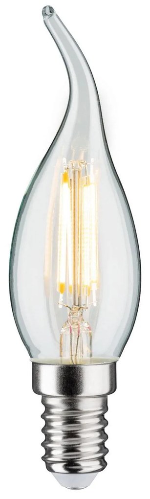 LED svíčka E14 4,8W Fil. 2 700K větruodolná čirá