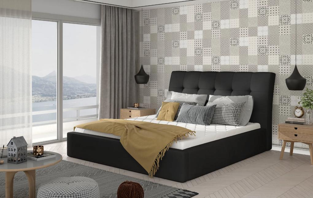 Eltap Čalouněná postel Inge s úložným prostorem Materiál a barva potahu: Sawana 21 - šedá, Rozměry (cm): 140x200