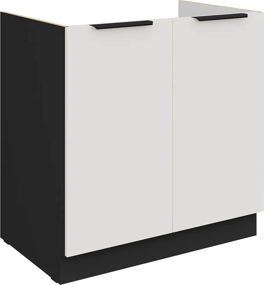 ARIA wb | dolní skříňka 80 ZL 2F dřezová | 80 cm | ANTI FINGERPRINT povrch | černá/bílá