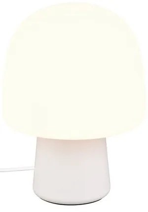 Bílá stolní lampa se skleněným stínidlem (výška 27 cm) Steen – Trio
