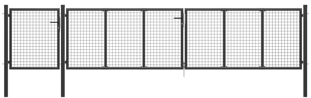 vidaXL Marketos Zahradní brána ocel 500 x 75 cm antracitová