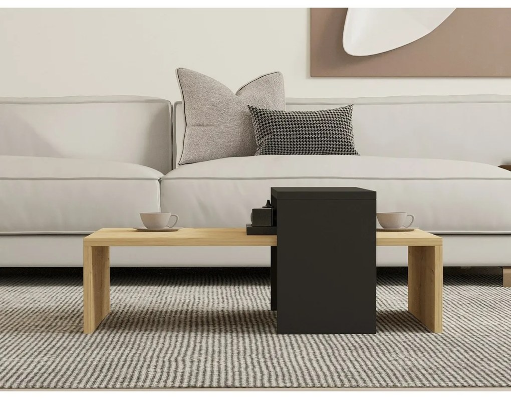 Konferenční stolek Glow Anthracite and Sapphire Oak