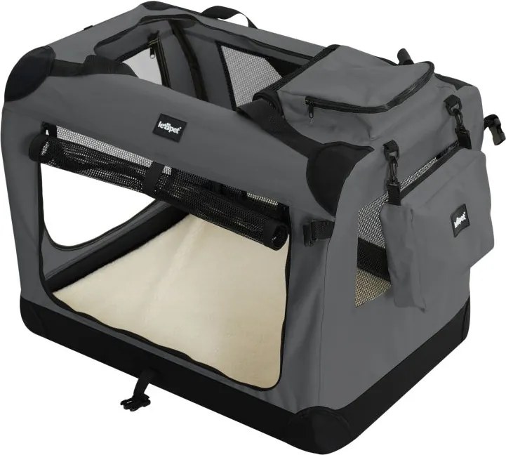 Leopet Přepravní box pro psy XXL, 91 x 63 x 63 cm, antracit