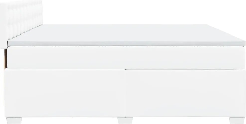 Box spring postel s matrací bílá 200x200 cm umělá kůže 3286137