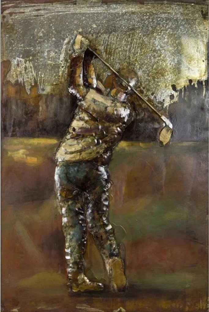 FALC Kovový obraz 3D Golfista 80 x 120 cm