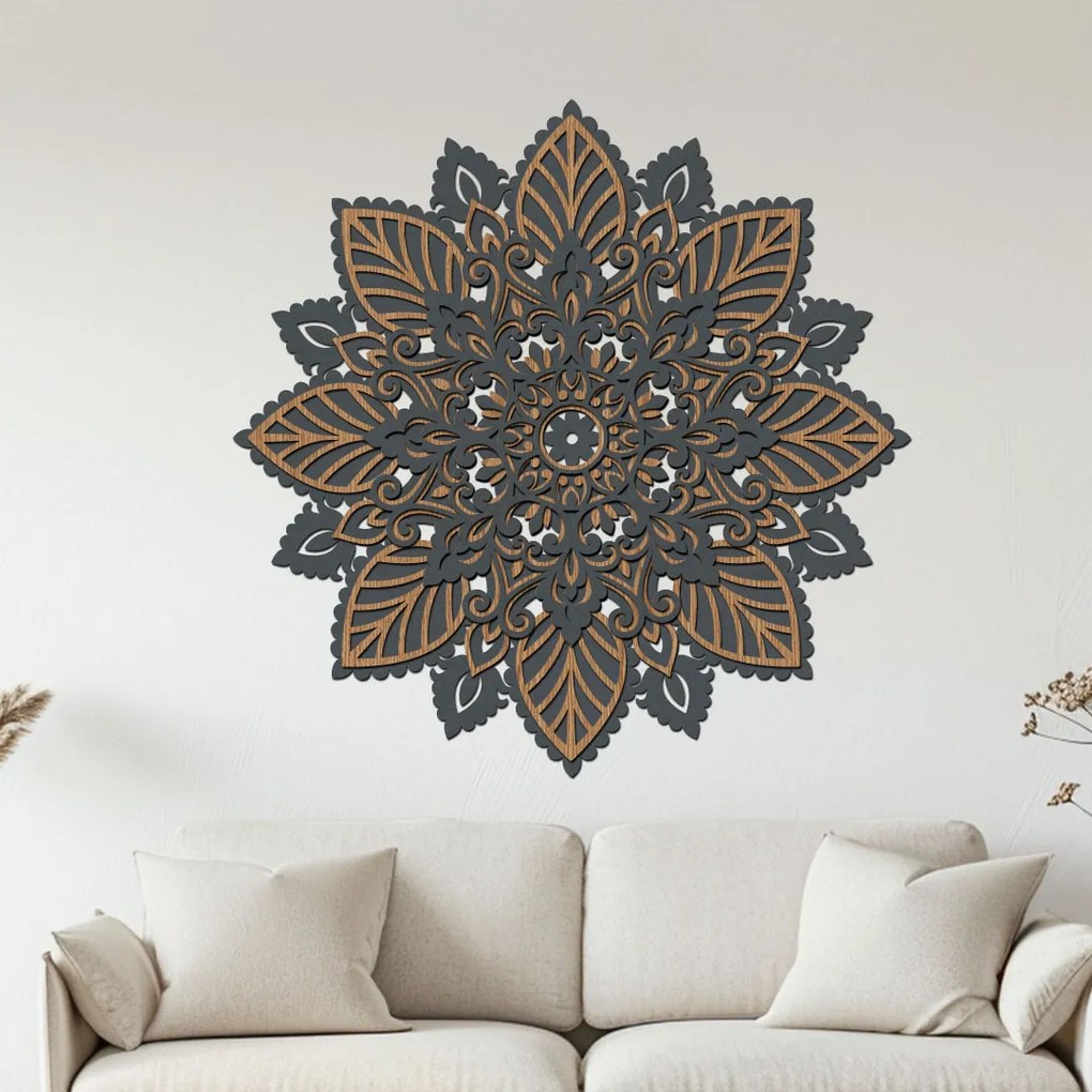 dřevo života 3 vrstvá mandala VDĚČNOSTI Rozměry šxv (cm): 40x40, Zvolte barevný dekor: javor-ořech