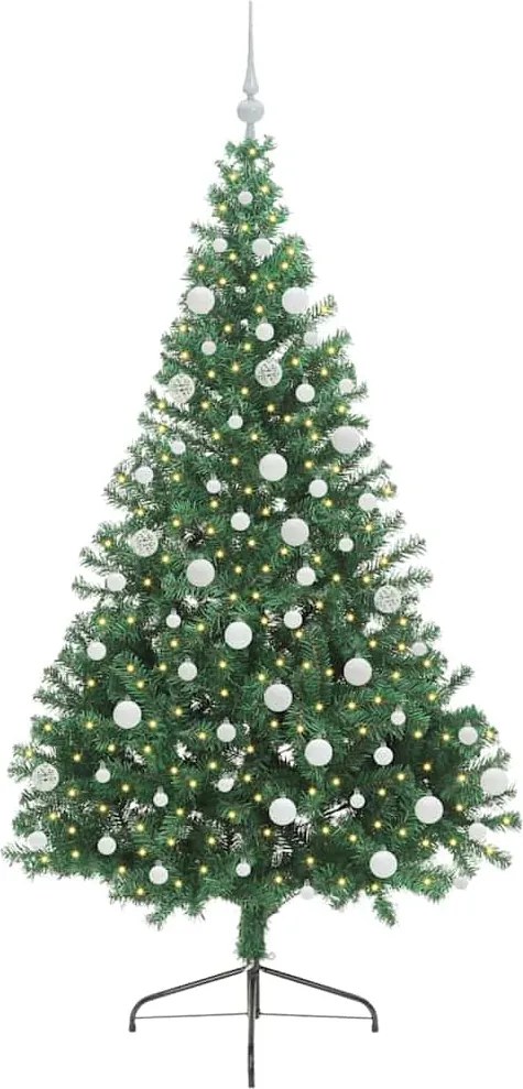 Umělý osvětlený vánoční stromeček Zelená 180 cm PVC 3397014
