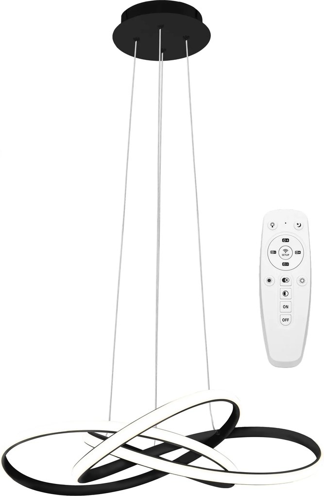 Toolight - LED závěsné svítidlo APP814-CP + dálkové ovládání, černá, OSW-04025