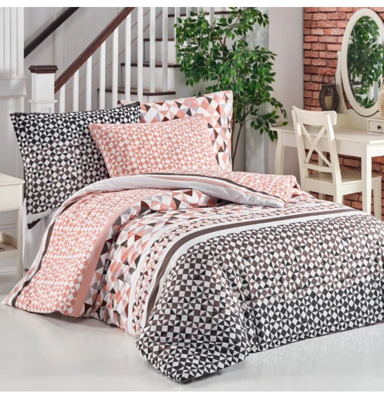 Povlečení bavlněné Laviva hnědé EMI, Standardní set jednolůžko obsahuje 1x 140x200 + 1x 70x90
