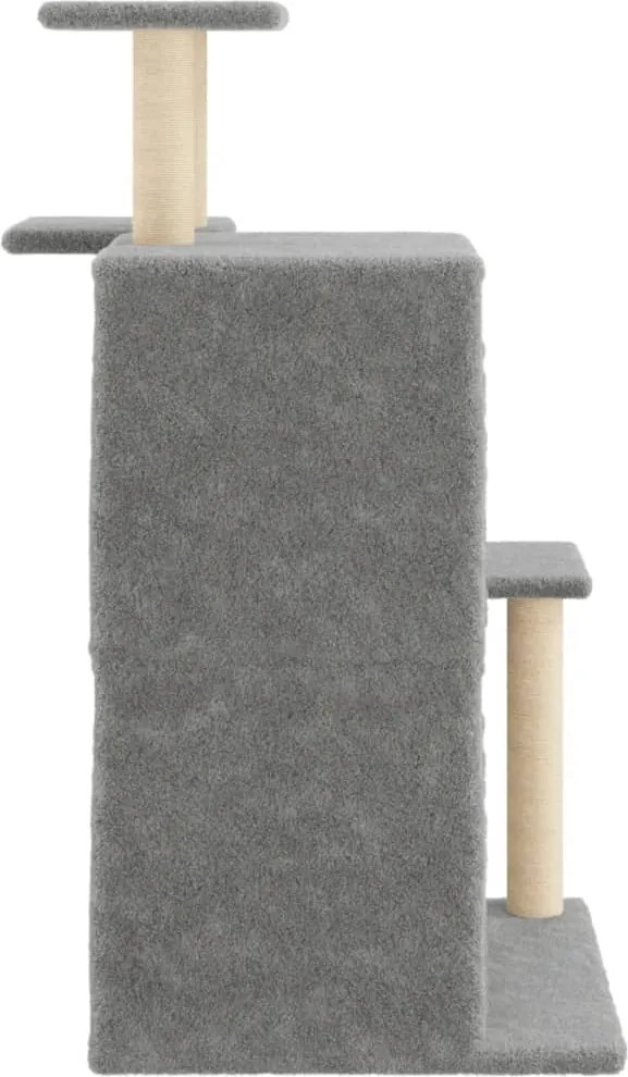 Škrabadlo pro kočky se sisalovými sloupky světle šedé 97 cm 172113