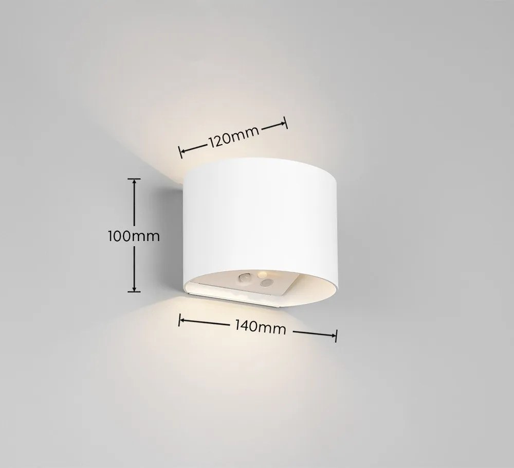 LED nástěnné venkovní svítidlo se senzorem pohybu na USB (výška 10 cm) Genie – Reality