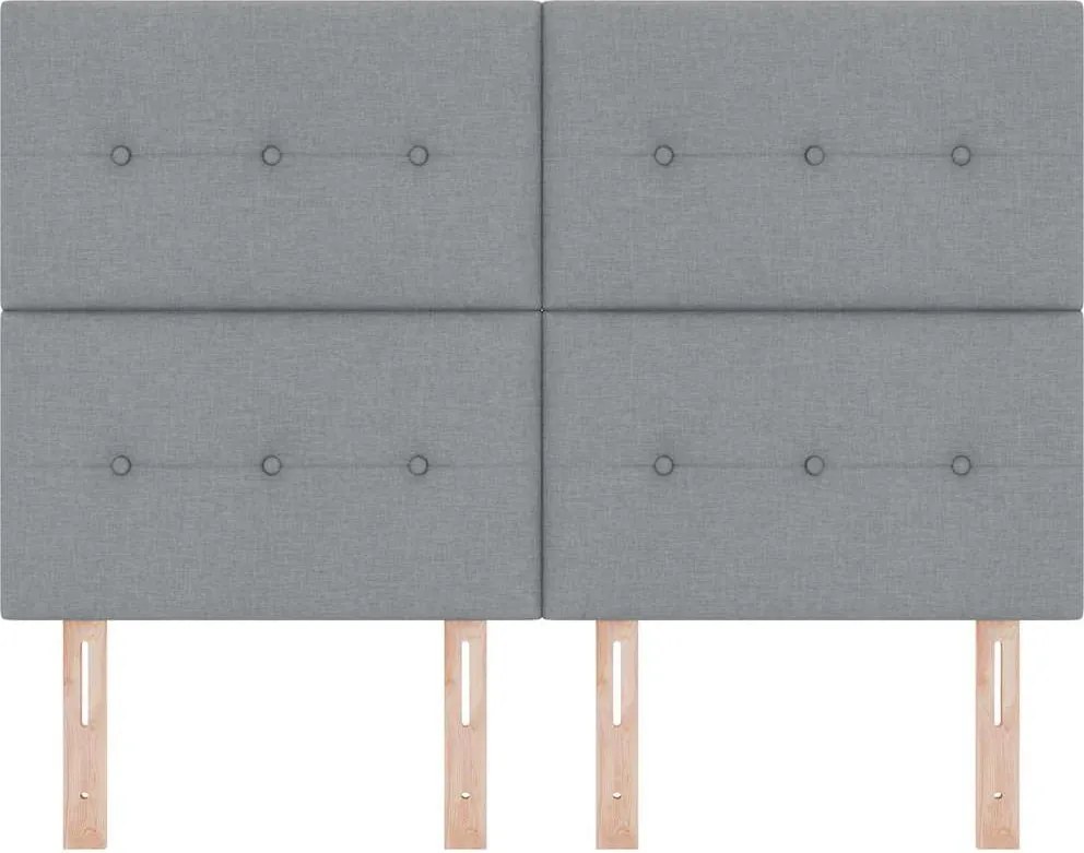 Výškově nastavitelné čelo postele Světle šedá 144 cm textil 3337821