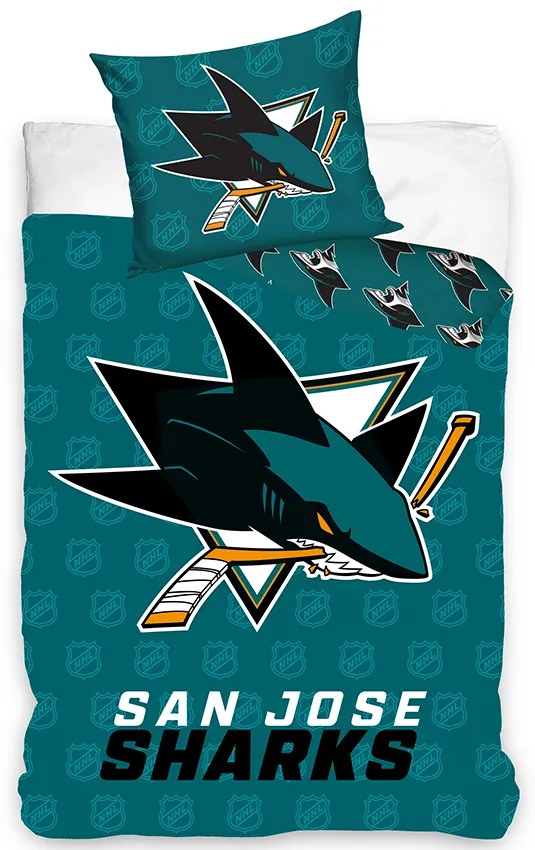 Hokejové povlečení nhl san jose sharks shields velikost: 135x200 + 80x80 cm