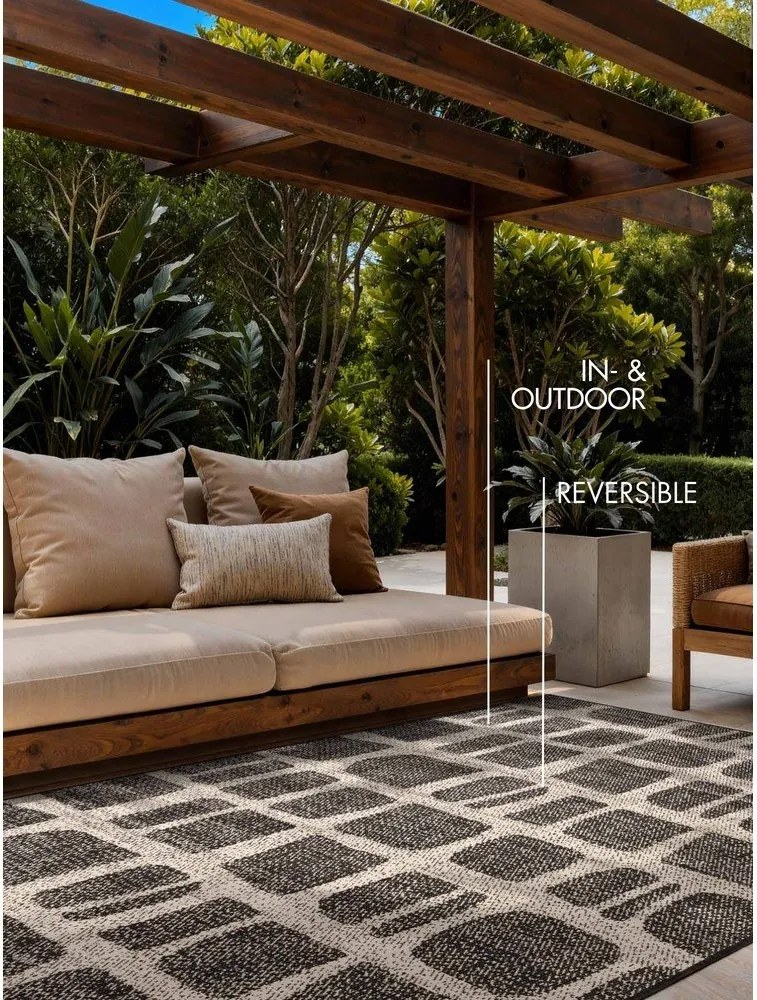 Černý/krémový vnitřní a venkovní koberec 120x170 cm Haringey Ruskin – Ted Baker