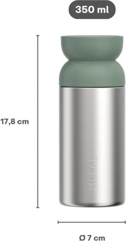 Termo hrnek z nerezové oceli ve stříbrné barvě/šalvějově zelený 350 ml Ellipse – Mepal