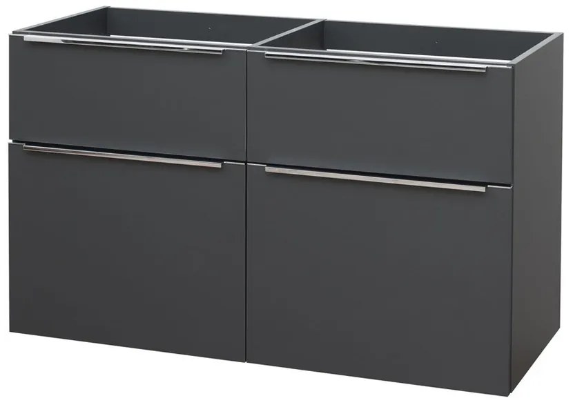 Mereo Mereo, Mailo, koupelnová skříňka 121 cm, bílá, dub, antracit, CN533S