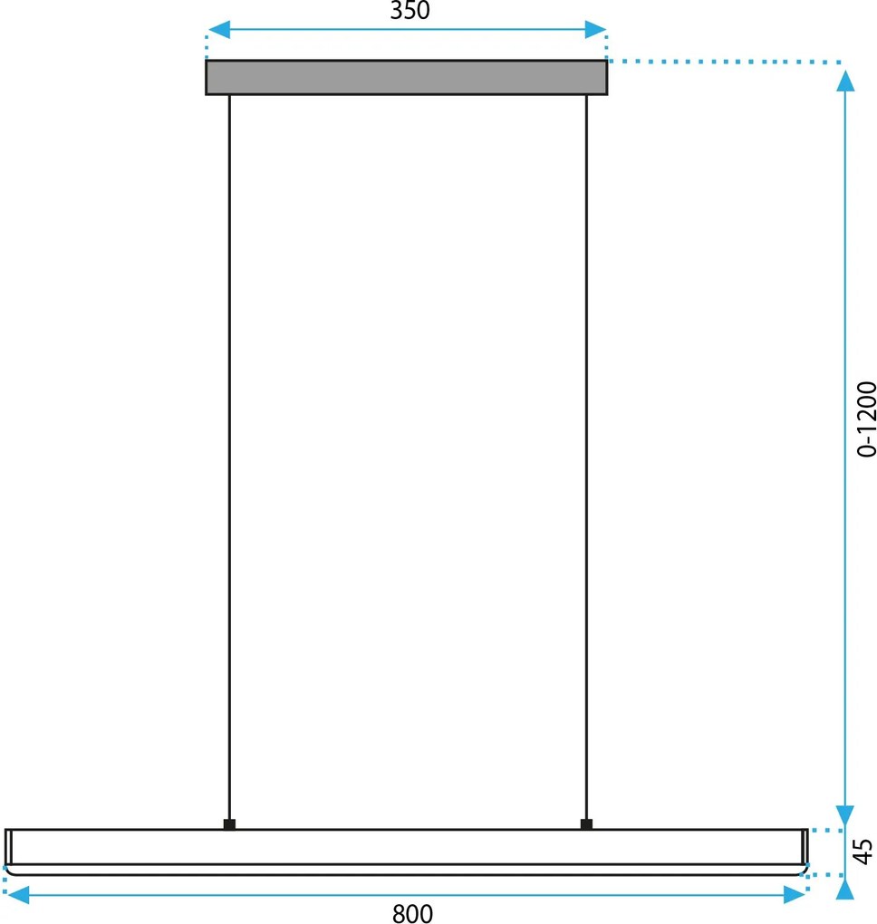 Toolight Toolight, LED závěsné svítidlo 80cm, 15W, APP1447-CP, černá matná, OSW-02391