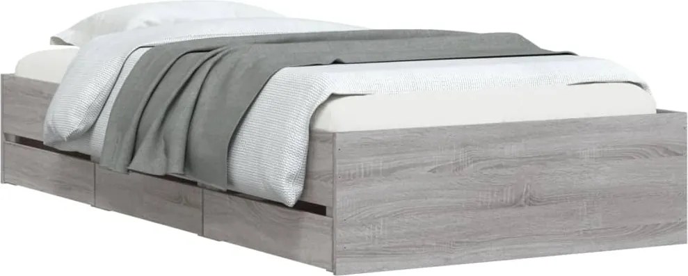 Rám postele se zásuvkami šedý sonoma 90x190 cm kompozitní dřevo 3207327