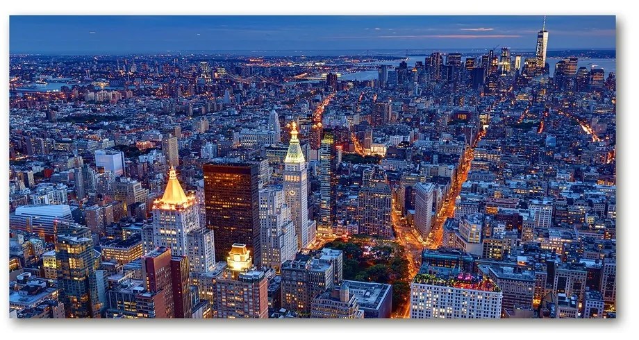 Wallmuralia Foto obraz akrylové sklo Manhattan noc 120x60 cm