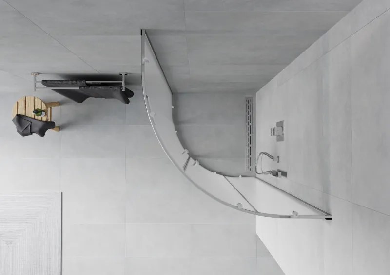 Mexen RIO - Čtvrtkruhový sprchový kout 90x90 cm, neprůsvitná, 863-090-090-01-30