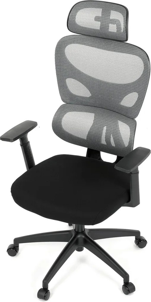 Ergonomická kancelářská židle LEXON - šedá síťovina