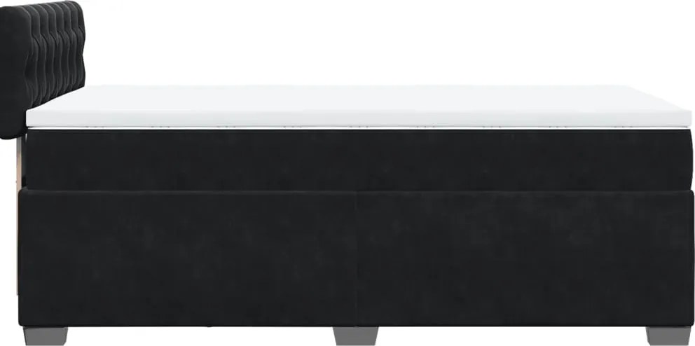 Box spring postel s matrací černá 90x200 cm samet 3288518
