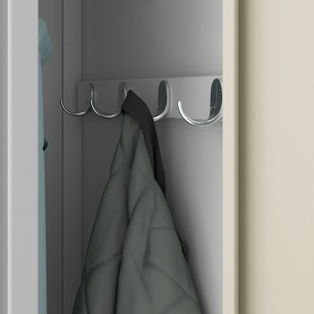 Zaměstnanecká skříňka čtyřkomorová šedá/dub sonoma, 800x1800x500 mm: KACPER Eco Design