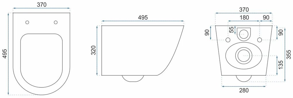 Rea Carlo Mini, závěsná WC mísa s rimless splachováním, zlatá-černá lesklá, REA-C8990
