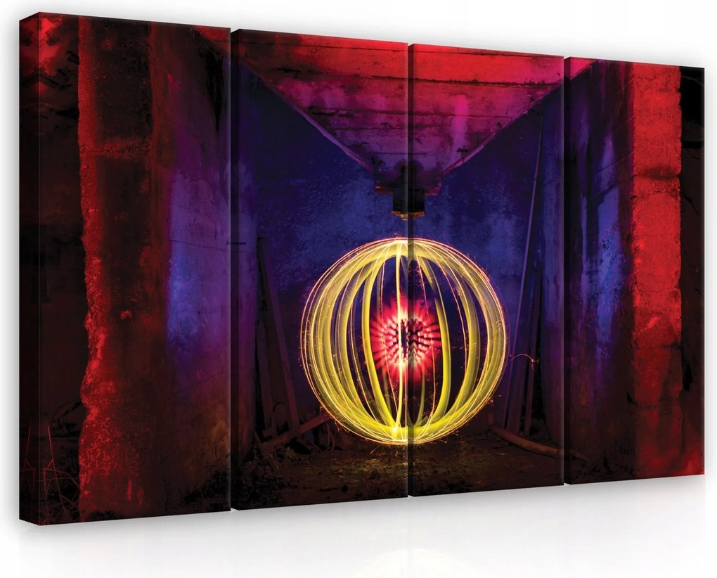 Obraz 120x80 Světelná koule light painting abstrakce energie pohyb tunel