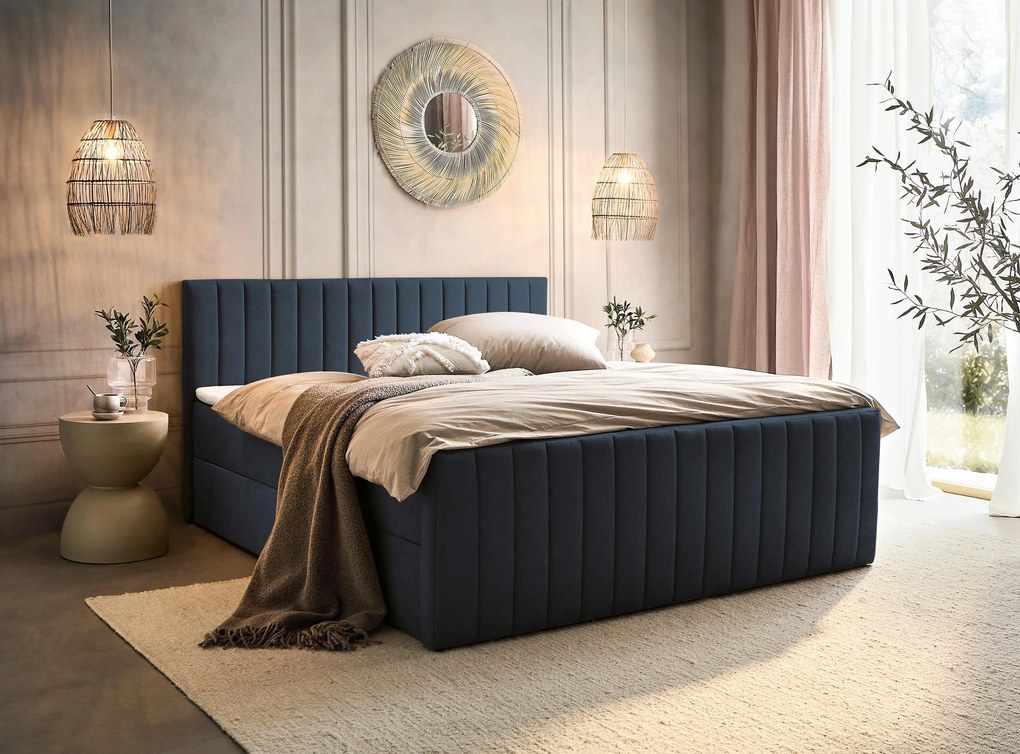 XXXLutz AMERICKÁ POSTEL, 160/200 cm, antracitová Boxxx - Postele s úložným prostorem - 002444002508