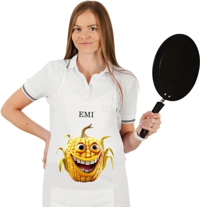 Kuchyňská zástěra Corny EMI, Bílá