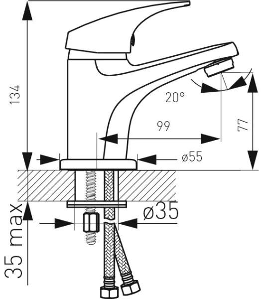 FERRO - Umyvadlová baterie + výpusť ONE lesklý chrom