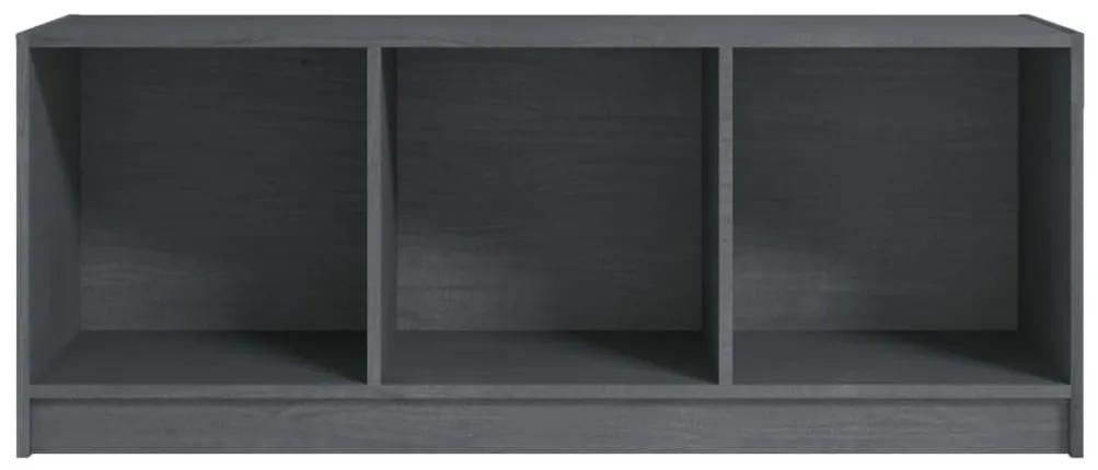 TV stolek šedý 104 x 33 x 41 cm masivní borové dřevo - Default Title