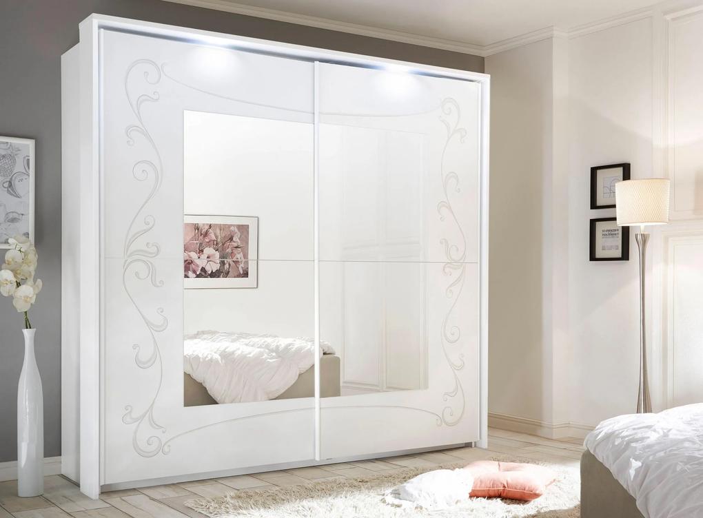 Šatní skříň s posuvnými dveřmi 220 cm Soler, bílá