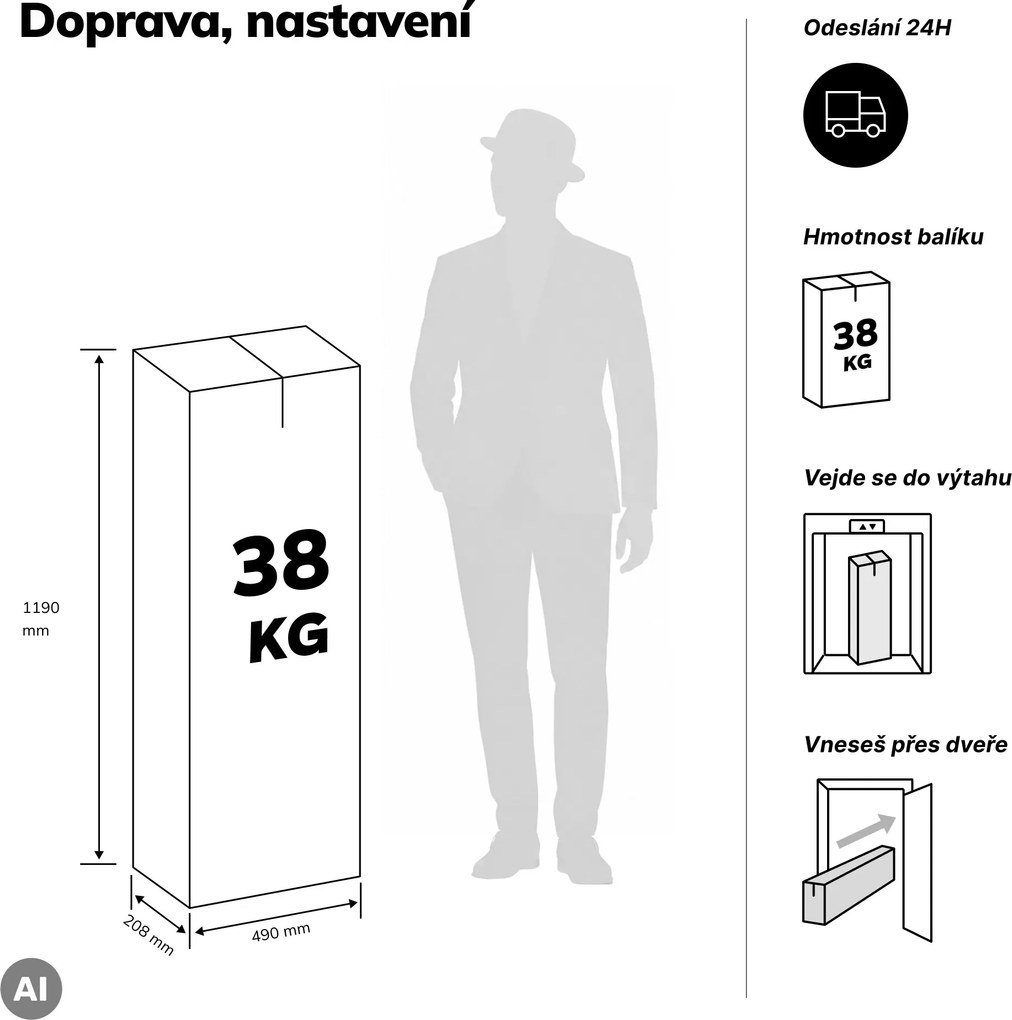 Kancelářský regál otevřený s tyčí na oblečení, do recepce a čekárny, kovový, černý, 800x2200x400 mm: ARIEL