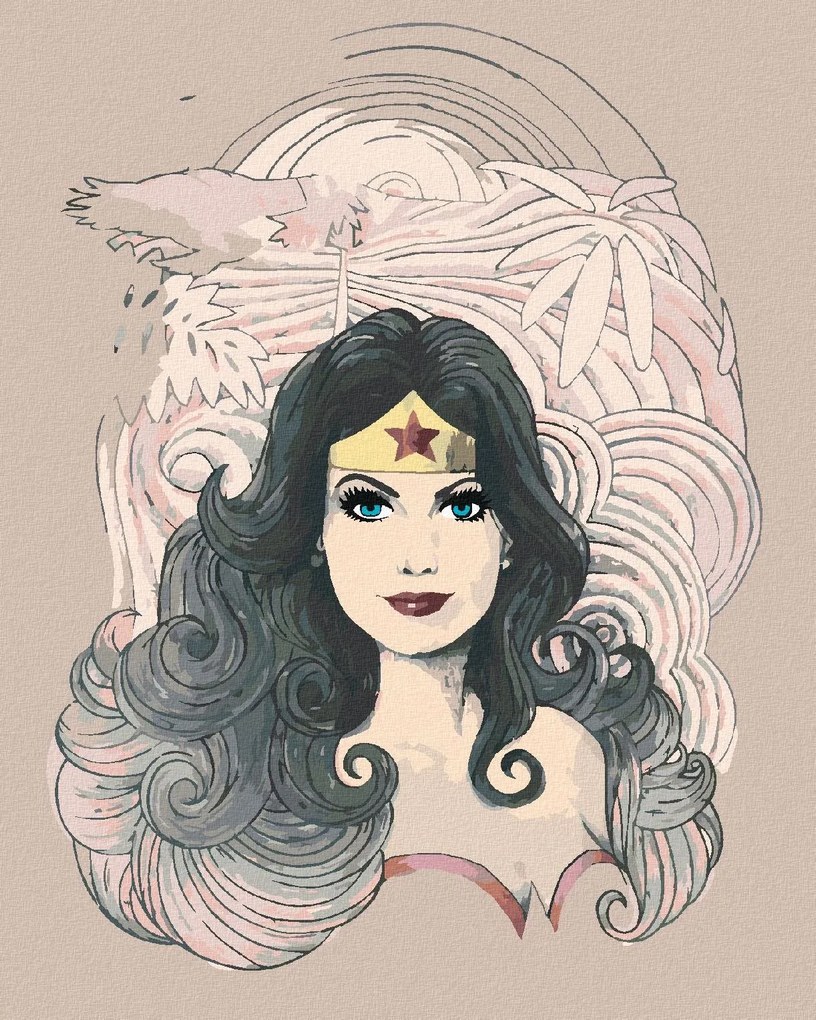 Zuty - kreslená wonder woman, 40×50 cm, bez rámu a bez vypnutí plátna