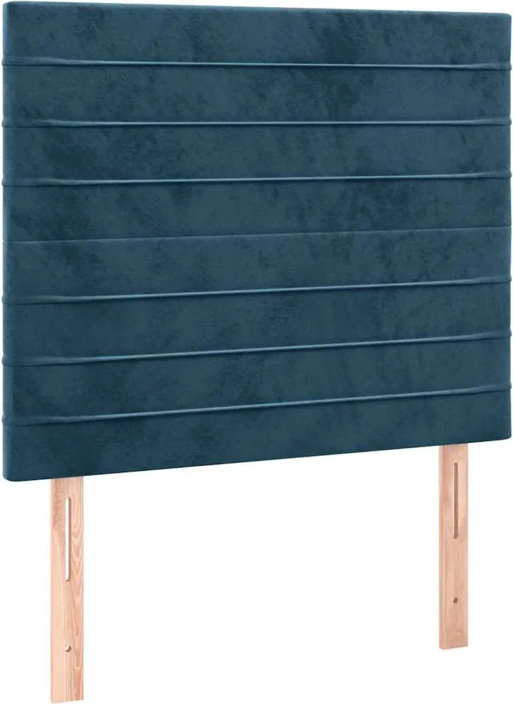 Box spring postel s matrací a LED tmavě modrá 80 x 200 cm samet 3136153
