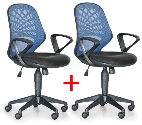 Kancelářská židle FLER 1+1 ZDARMA, modrá