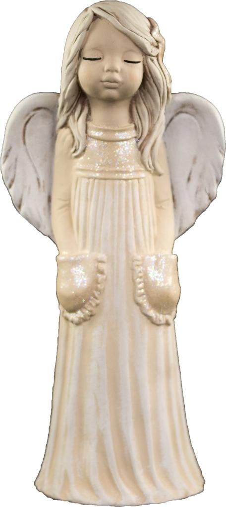 Anděl sádrový Malgosia s kapsami oranžový 219-04-1