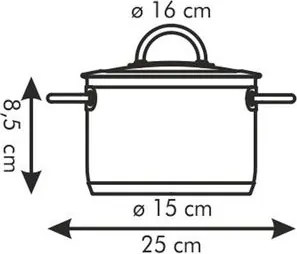 TESCOMA Kastrol VISION s poklicí ø 16 cm, 1,5 l