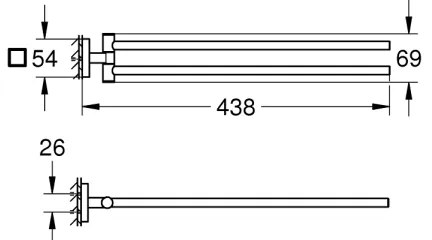 GROHE 40976000 - Držák na ručníky START CUBE 438 mm lesklý chrom