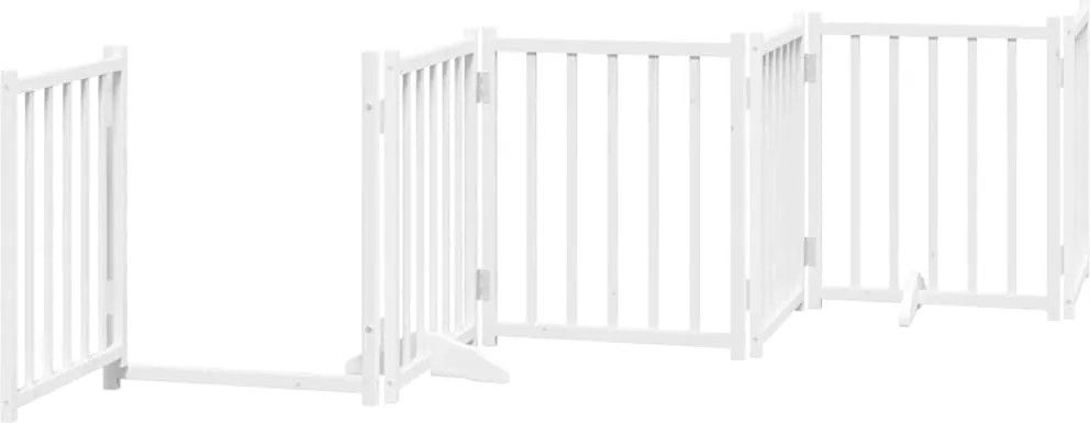 Zábrana pro psy s dvířky skládací 15 panelů bílá 750 cm topol 3155705