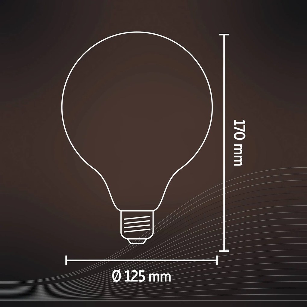 Calex Smart E27 G125 7W LED filament 806lm zlatá