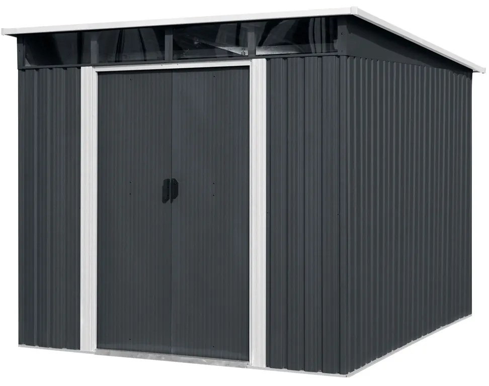Riwall PRO RMSP 9x8 Anthracite LUX zahradní domek kovový 2,4 x 2,8 m s pultovou střechou antracit