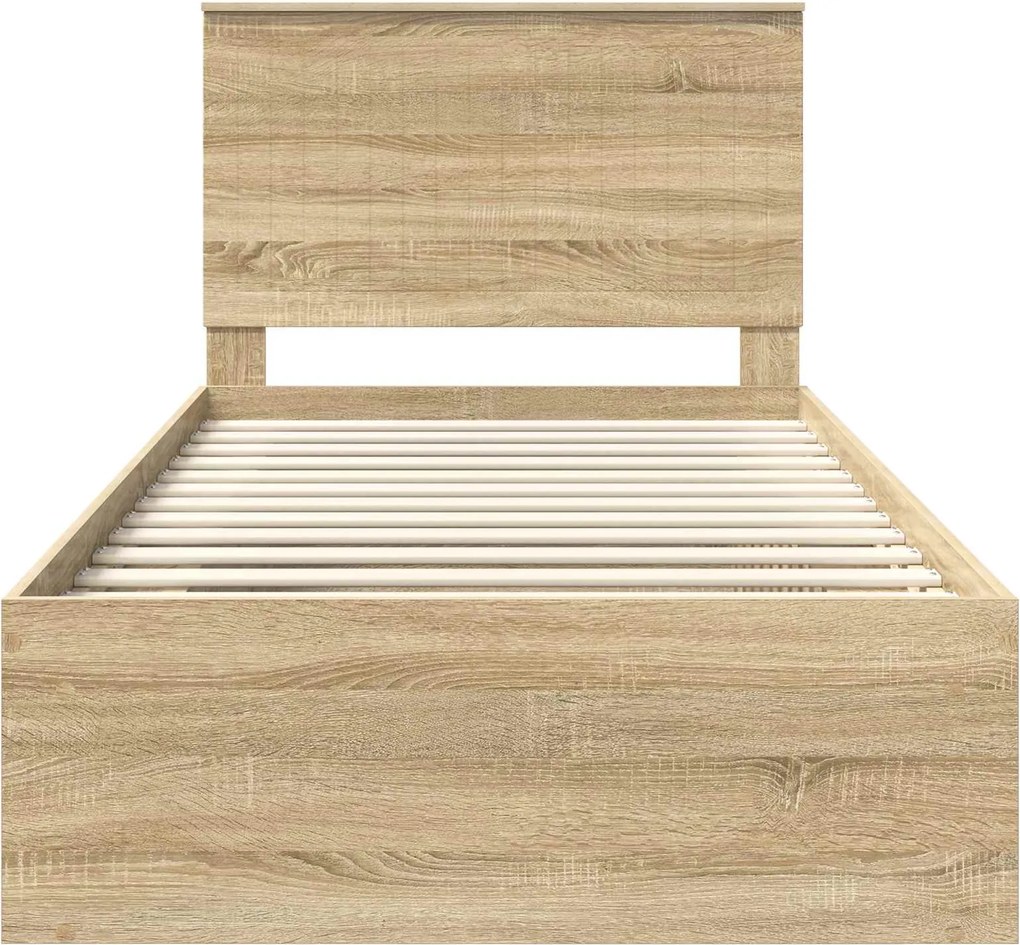 Rám postele s čelo Sonoma 100 x 200 cm Masivní borové dřevo 3411048