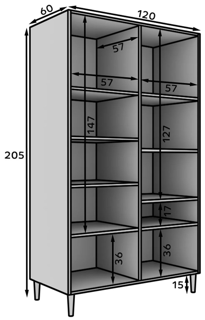 Eltap Šatní skříň Dullum 120 Bílá