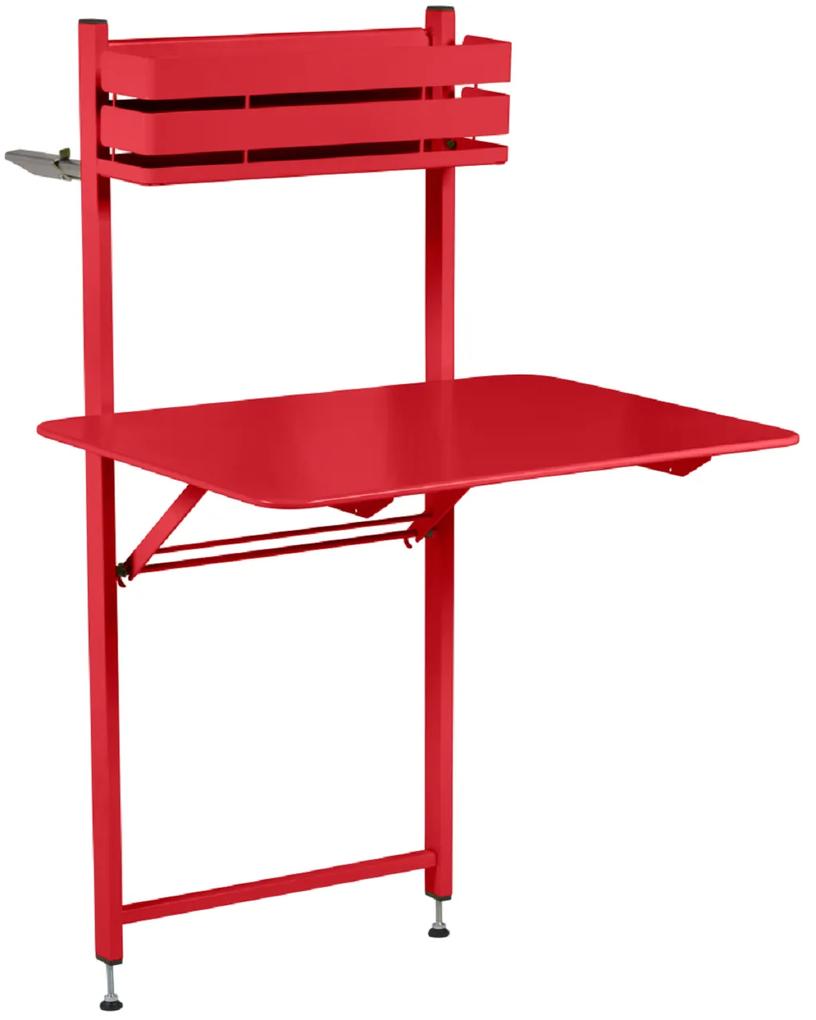 OnaDnes -20% Makově červený kovový balkonový stůl Fermob Bistro 57 x 77 cm