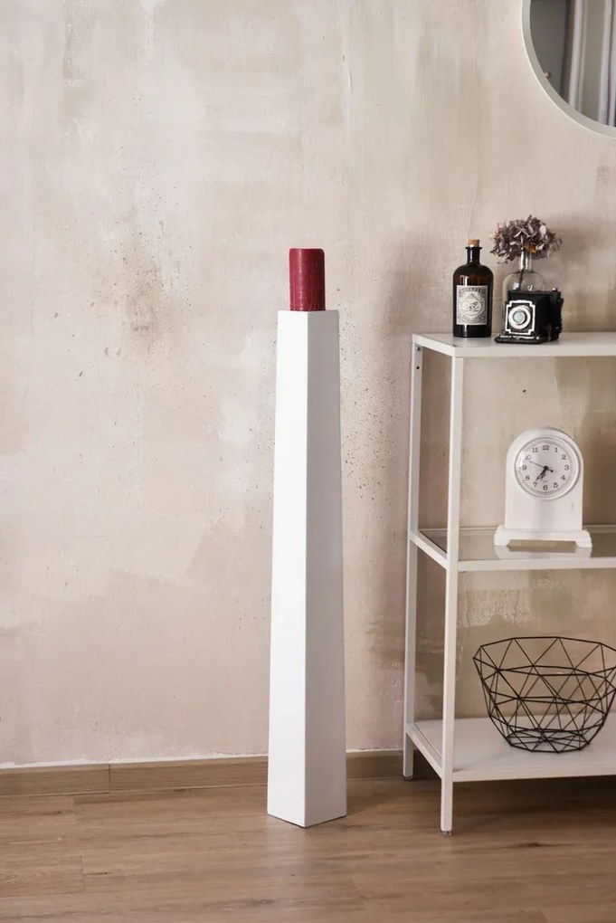Elegantní váza OBELISK, sklolaminát, výška 100 cm, bílá