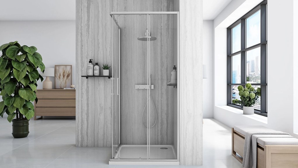 Rea, Sprchový kout REA City 90x90 Nickel Brush, REA-K6496