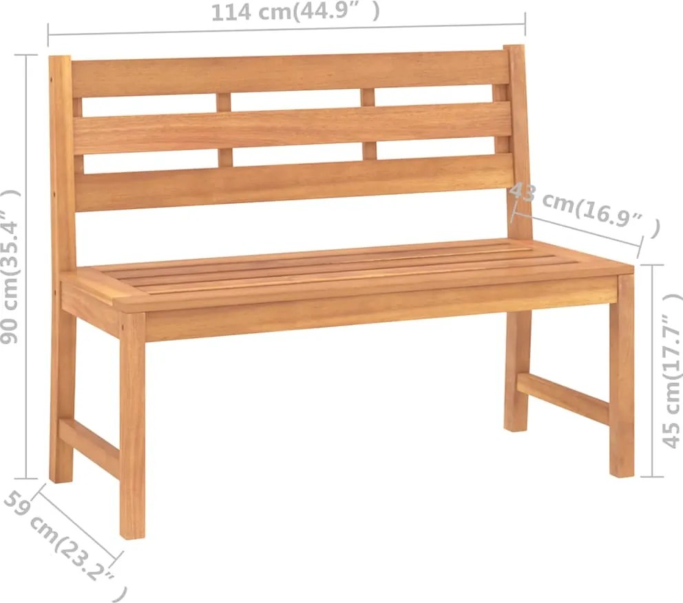 Zahradní lavice 114 cm masivní teakové dřevo 316634